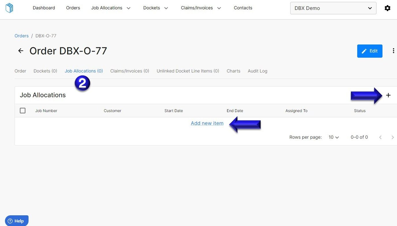 How to create a Job Allocation - Web View